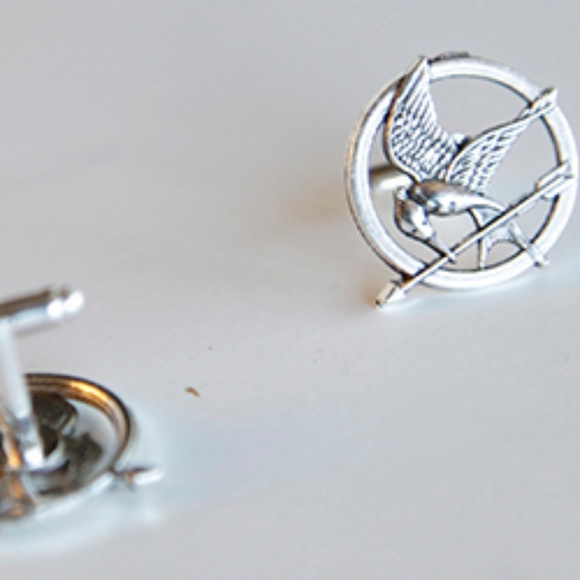 Handmade | Accessories | Mockingjay Cufflinks Fun Nerdy Cuff Links ...